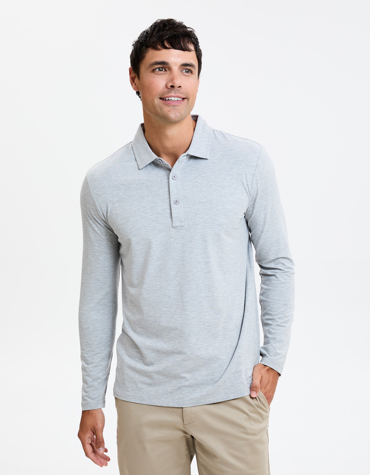 Sun Protective Long Sleeve Polo Shirt For Men UPF 50+ | UV Protection ...