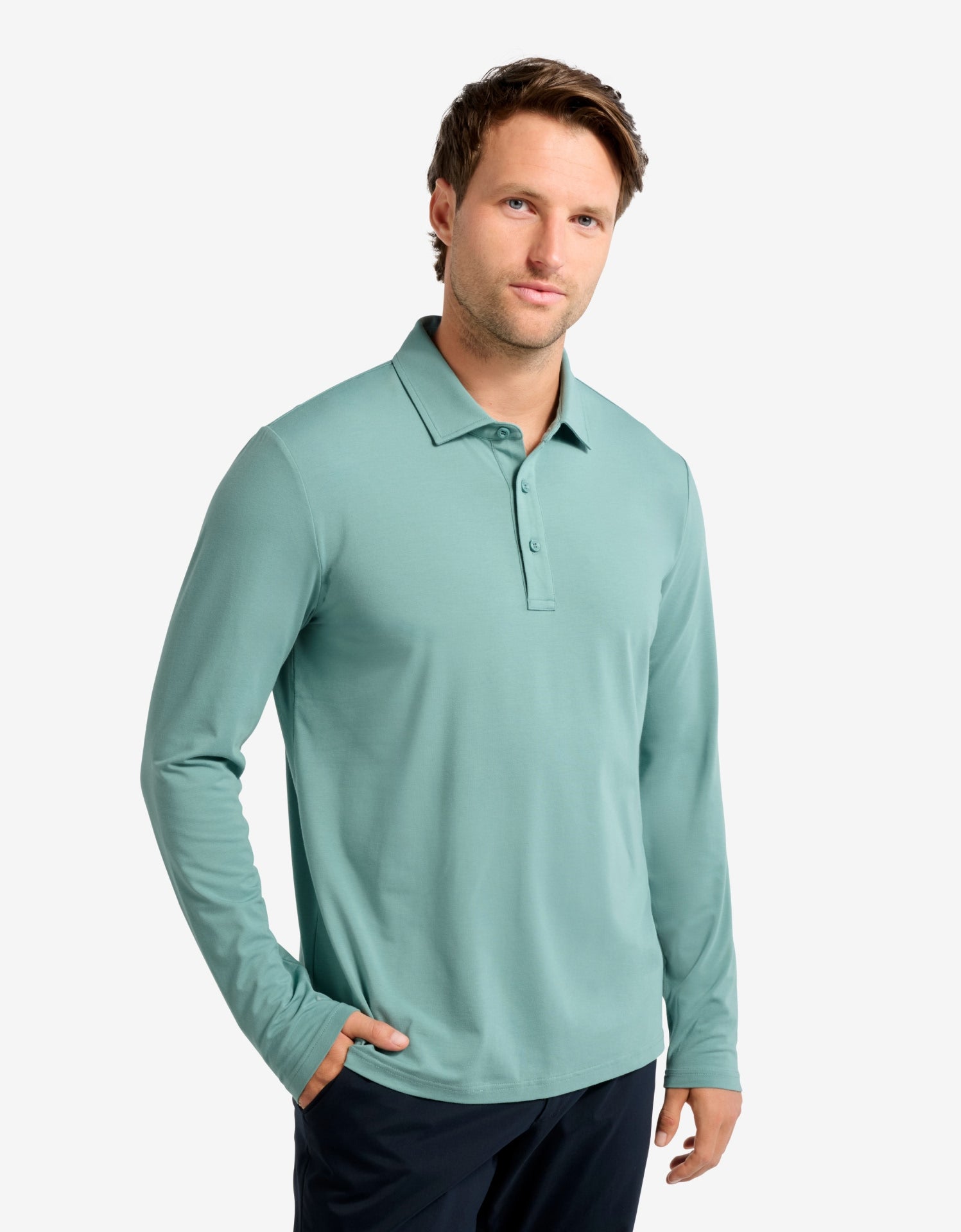 Sun Protective Long Sleeve Polo Shirt For Men UPF 50+ | UV Protection ...