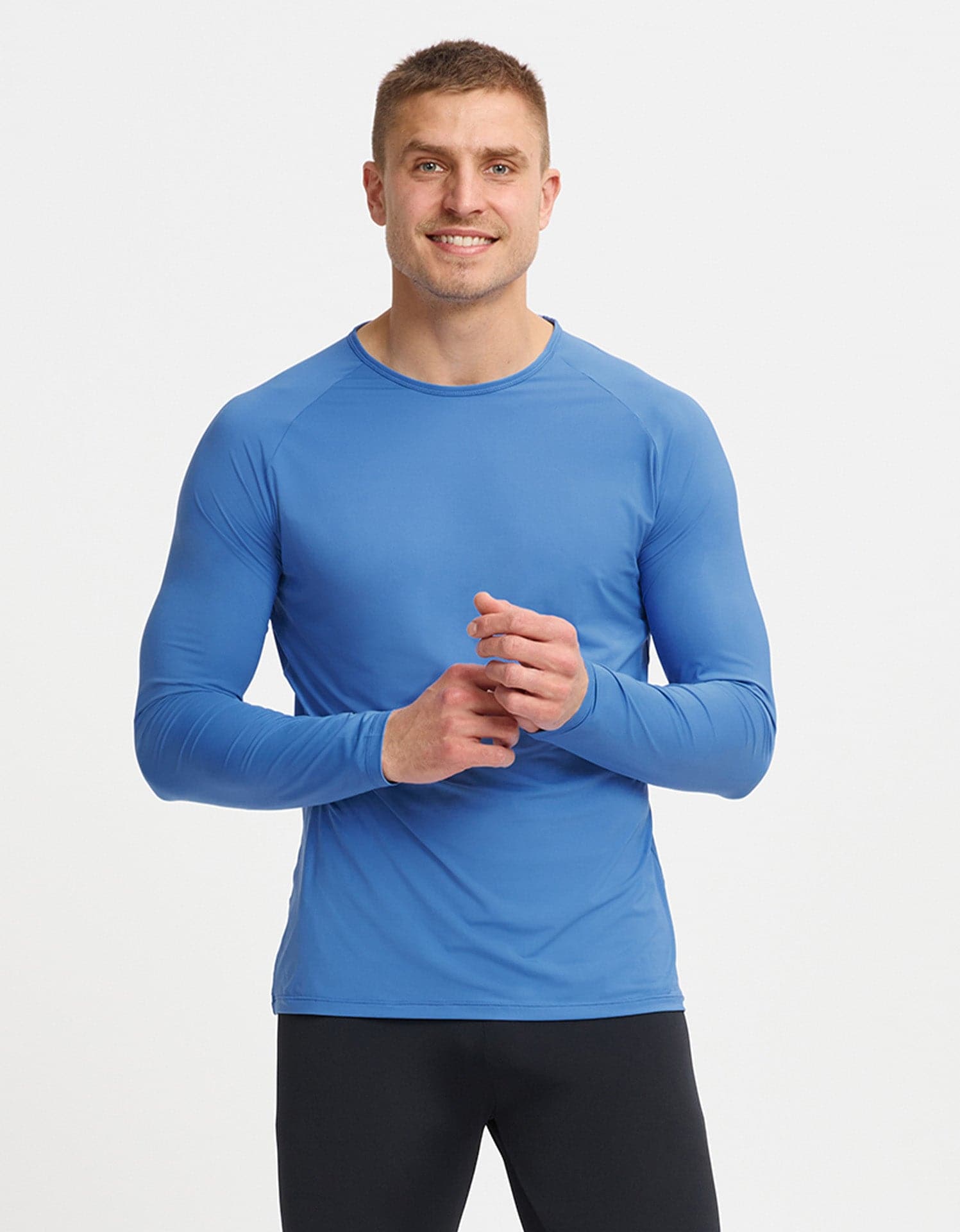 Mens UPF 50+ Long Sleeve Sun Protective Base Layer, Sun Protection Tops ...