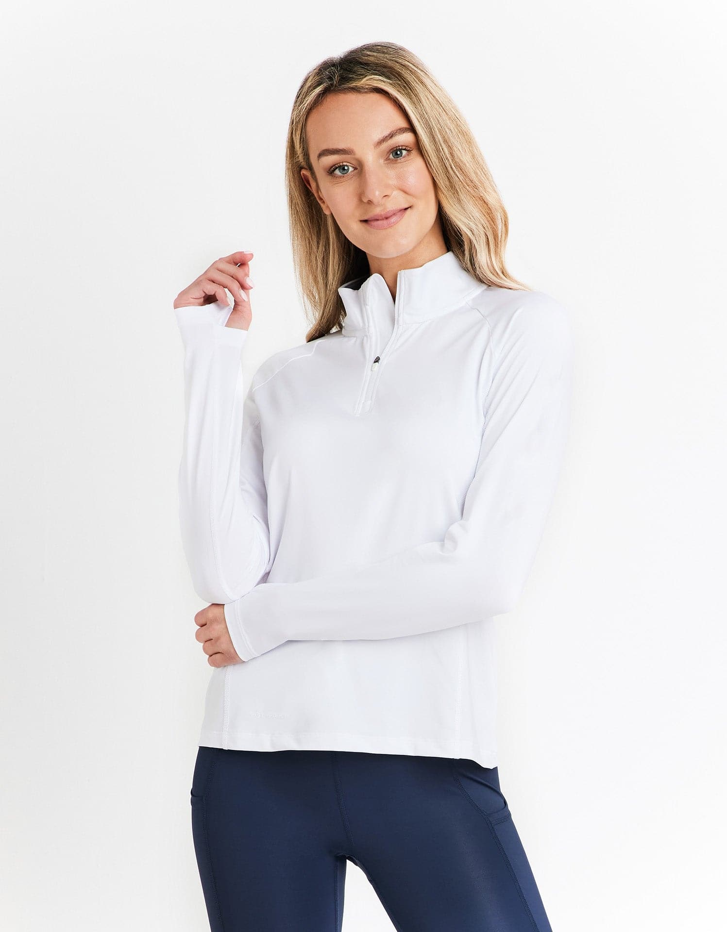 UPF 50+ Sun Protective Long Sleeve Quarter Zip Top for Women | Solbari ...