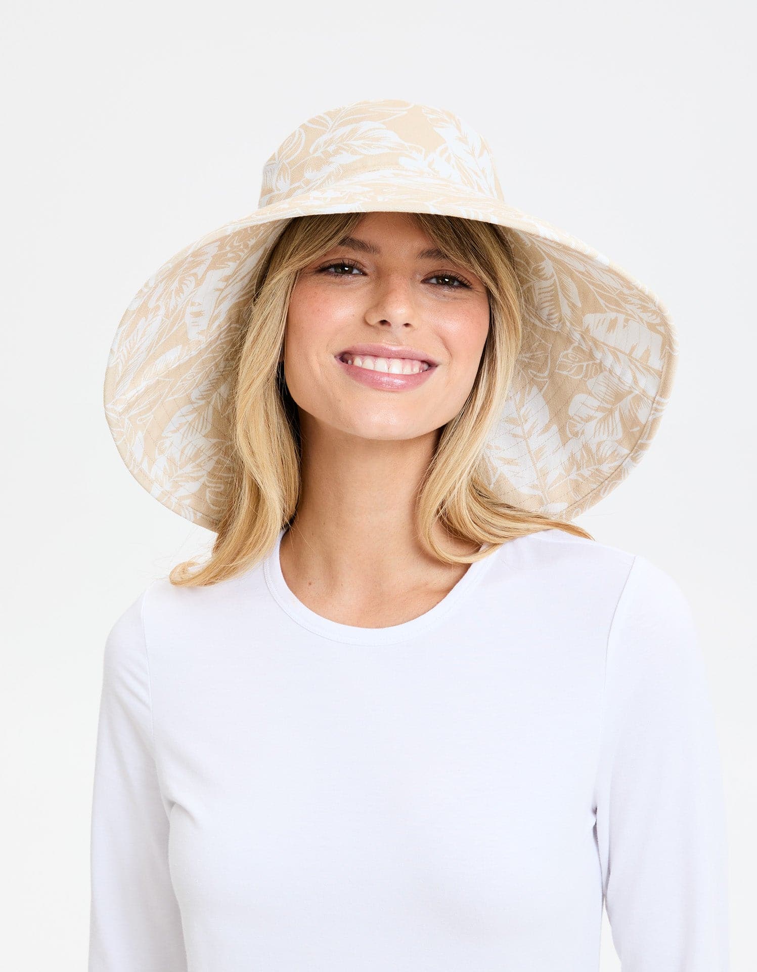 Women's Wide Brim Sun Hat | Ultra Wide Tropical Print Sun Hat UPF 50 ...